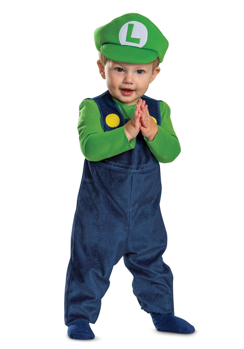 Infant Super Mario Bros Posh Luigi Costume | Video Game Costumes – Kids Halloween Costumes