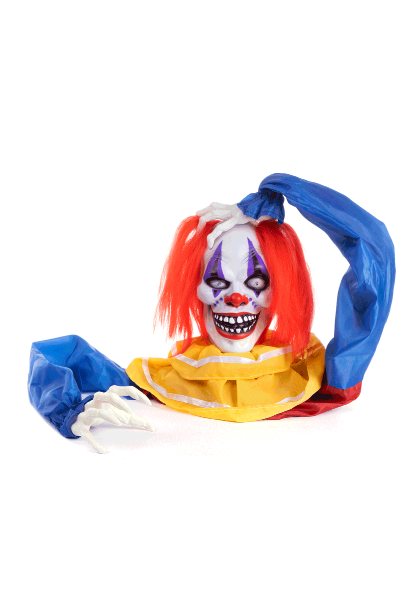 14" Animated Head Popping Clown Ground Breaker Halloween Prop | Evil C ...
