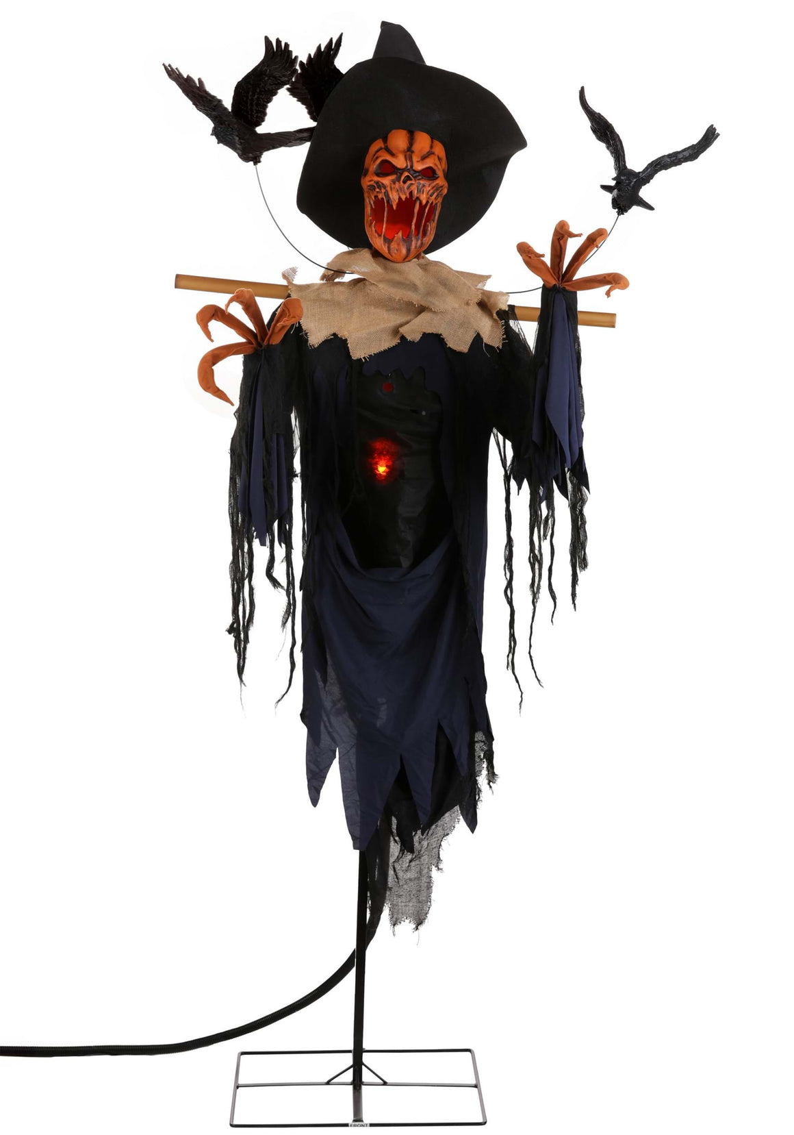 7FT Animated Raven Scarecrow Prop Decoration | Halloween Animatronics ...