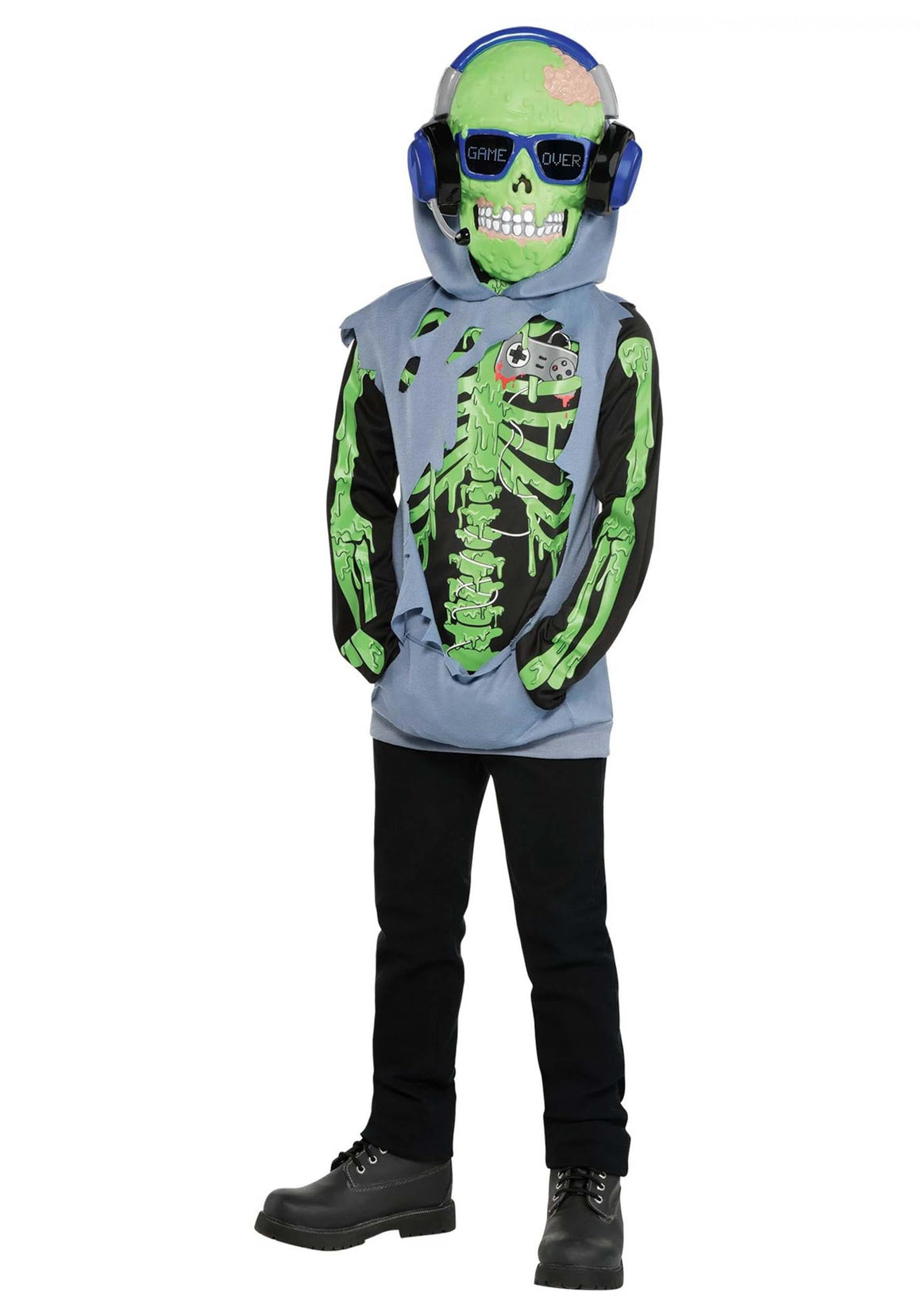 Boy's Zombie Glow-in-the-Dark Gamer Costume | Zombie Costumes – Kids ...