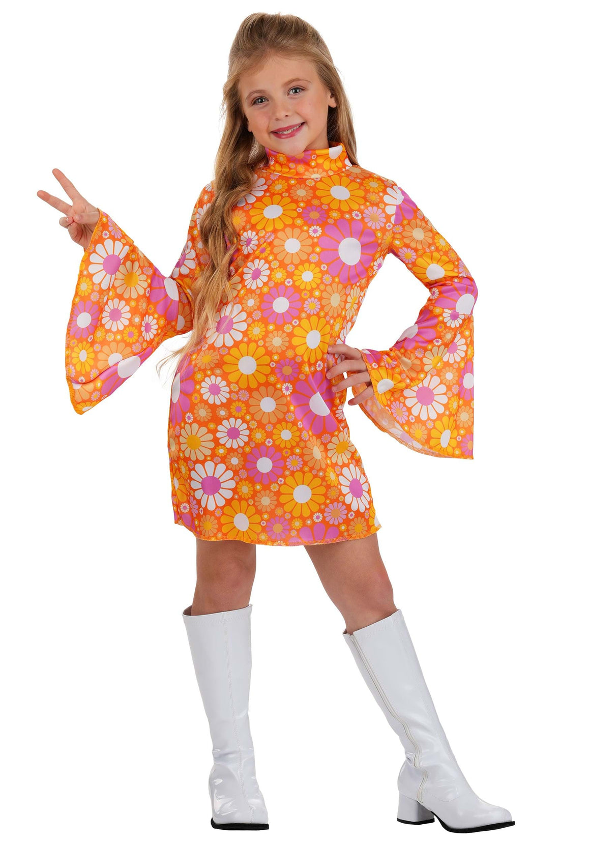 Far Out Flower Girl's Dress Costume | Kid's Disco Costumes – Kids ...