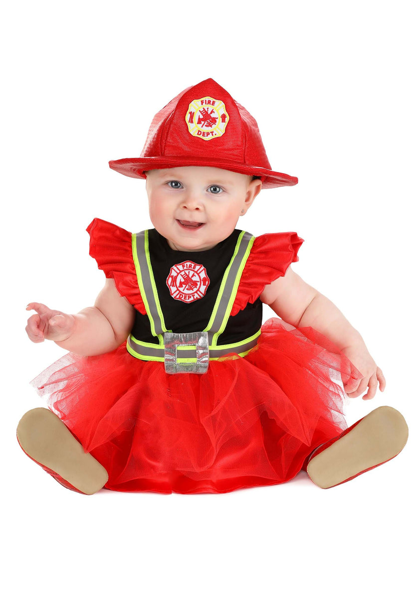Infant Frilly Firefighter Costume Dress | Infant Costumes – Kids ...