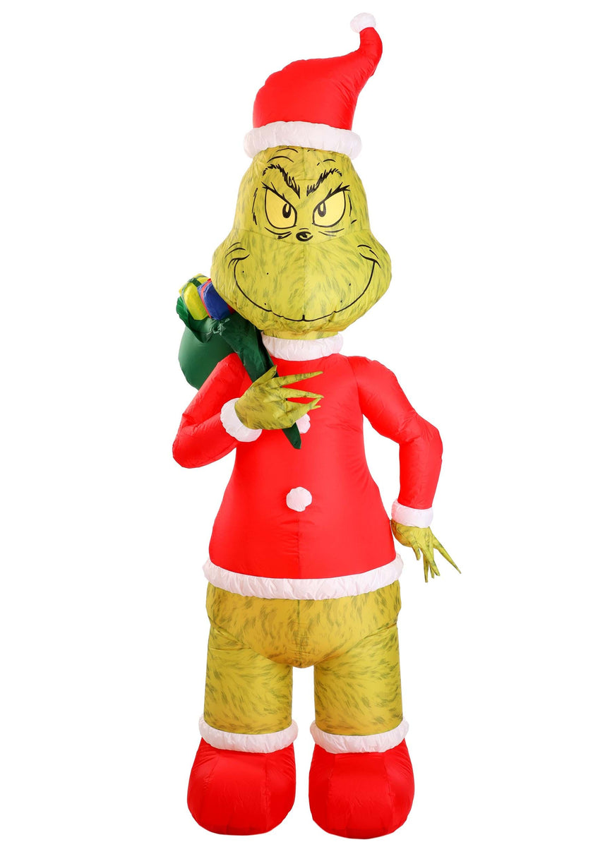 8 Foot Inflatable Grinch Santa Decoration | Christmas Decorations ...