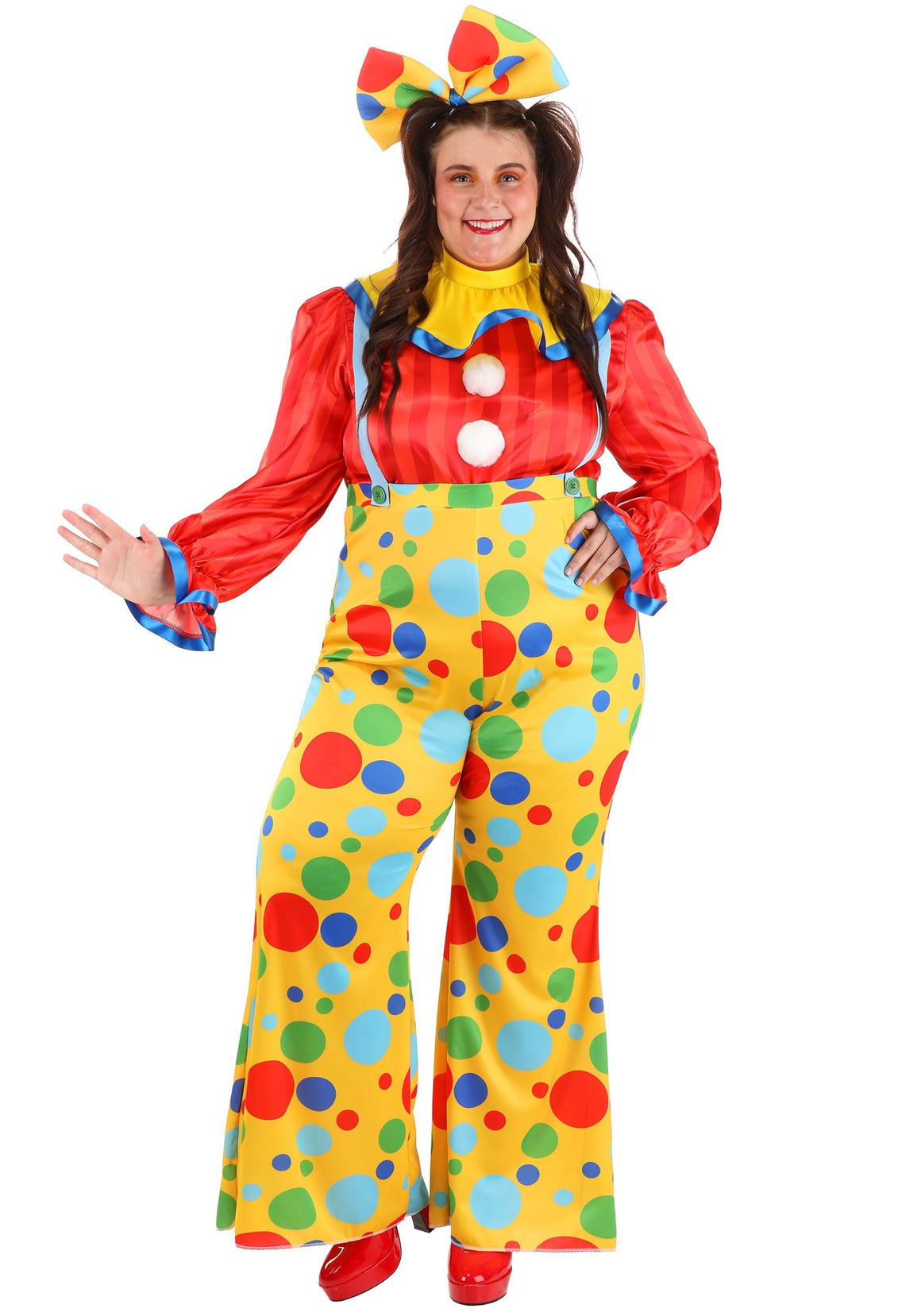 Plus Size Posh Polka Dot Clown Costume | Plus Size Costumes – Kids ...