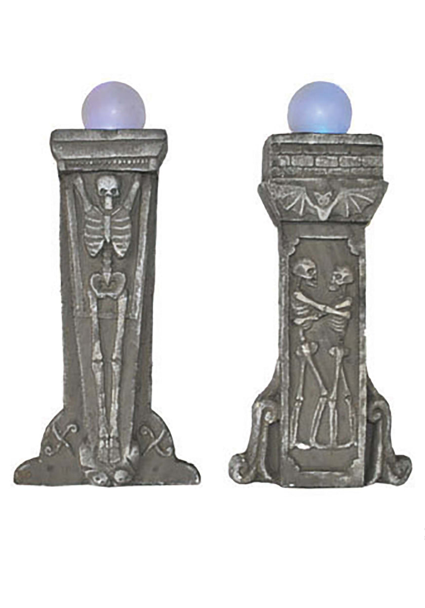 24" Skeleton Pillars with Light Up Globes – Kids Halloween Costumes