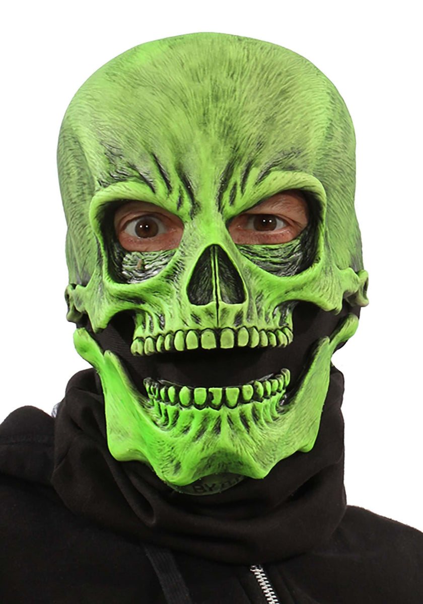 UV Green Glow Skull Mask for Adults – Kids Halloween Costumes