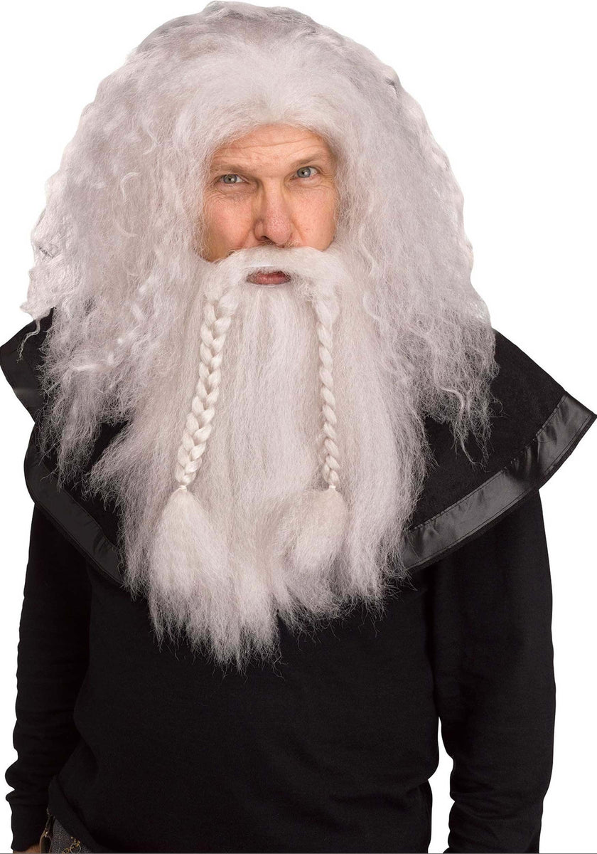 Adult Gray Wizard Wig and Beard Set – Kids Halloween Costumes