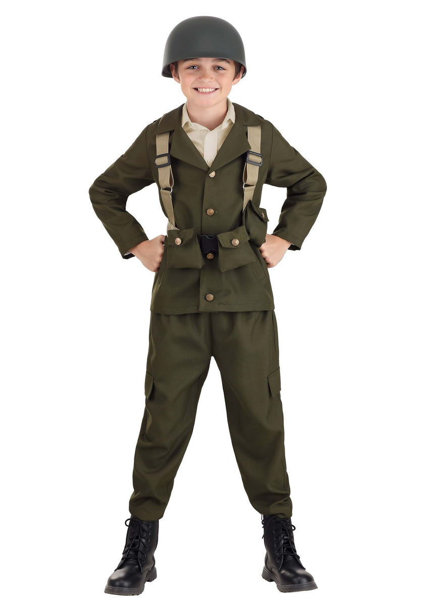 Deluxe World War II Kid's Soldier Costume – Kids Halloween Costumes