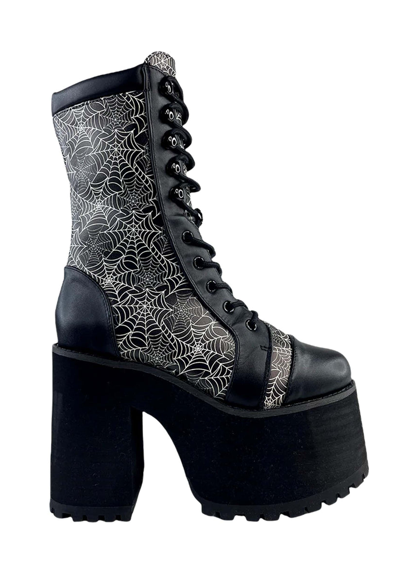 Spiderweb Raven Commando Platform Boots – Kids Halloween Costumes