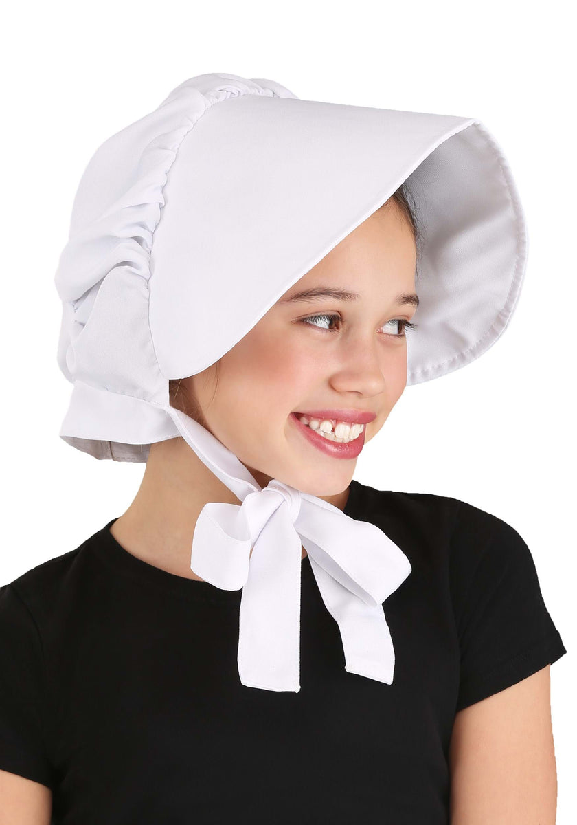 Child White Pioneer Bonnet – Kids Halloween Costumes