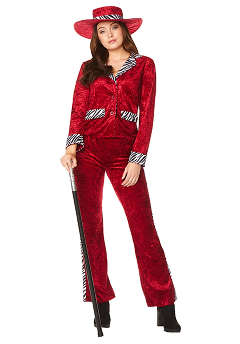 Red Womens Lady Pimp Costume – Kids Halloween Costumes